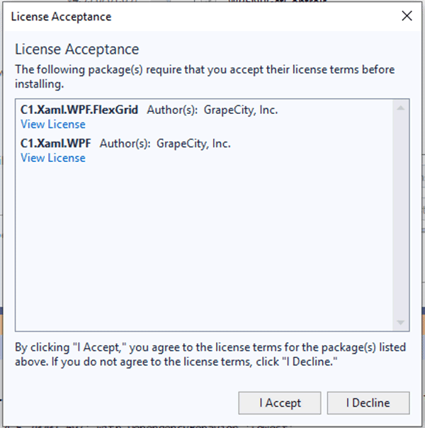 Using Componentone Wpf Controls With The Nuget Package Manager Componentone